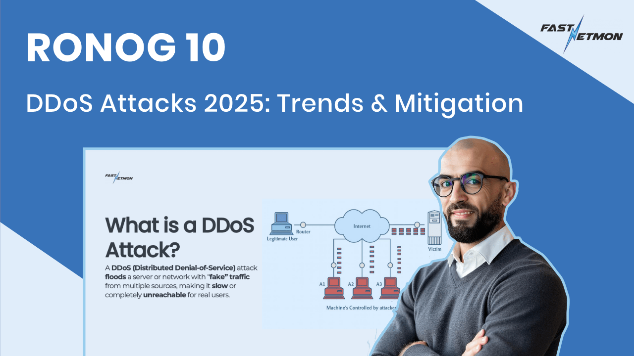 RONOG 10 presentation DDoS Attacks 2025 FastNetMon Virgil Truica | FastNetMon DDoS Detection Tool